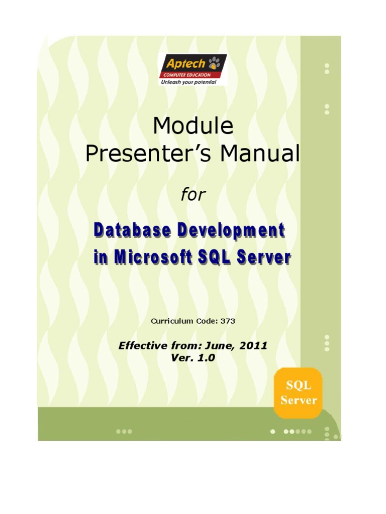 373 - Module PM - DB Dev MS SQL Server - v1.0 | PDF | Microsoft Sql Server | Database Index