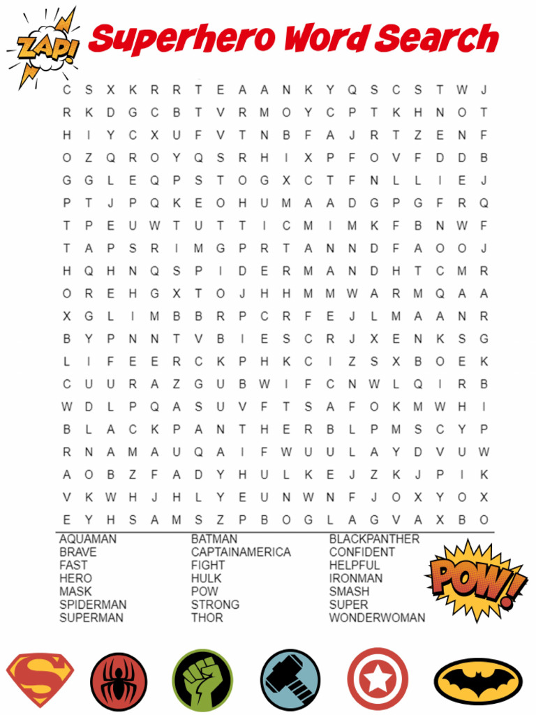 Superhero Word Search | PDF