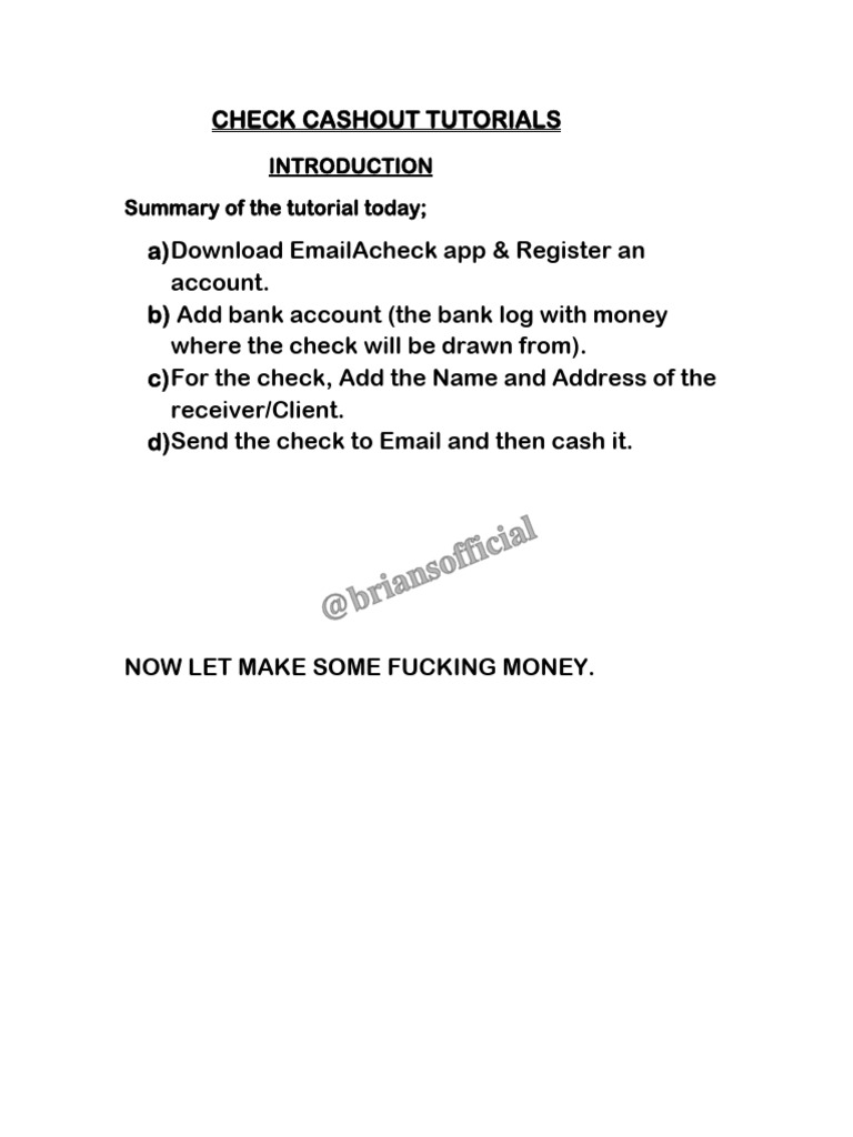 Electronic Check Tutorials | PDF | Software | Computing