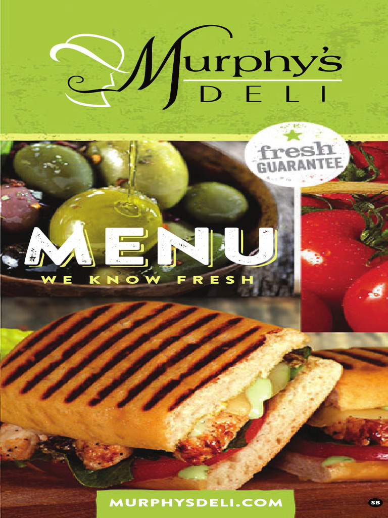 Murphys Deli TakeOut Menu | PDF