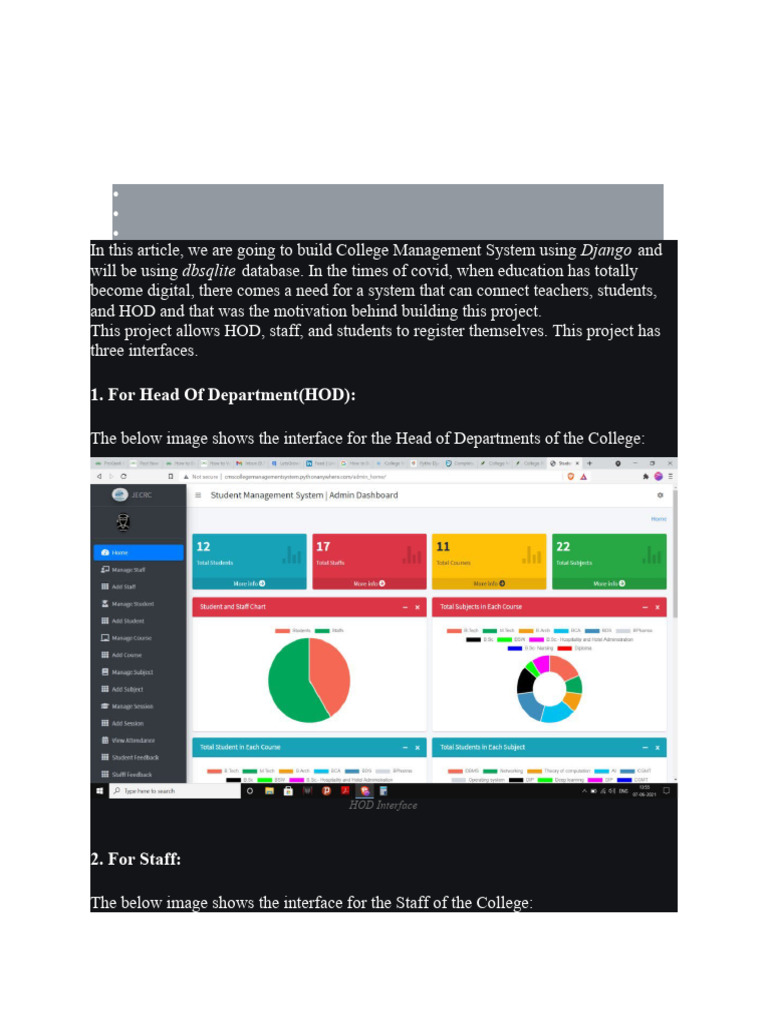 College Management System Using Django | PDF | Ajax (Programming) | Login