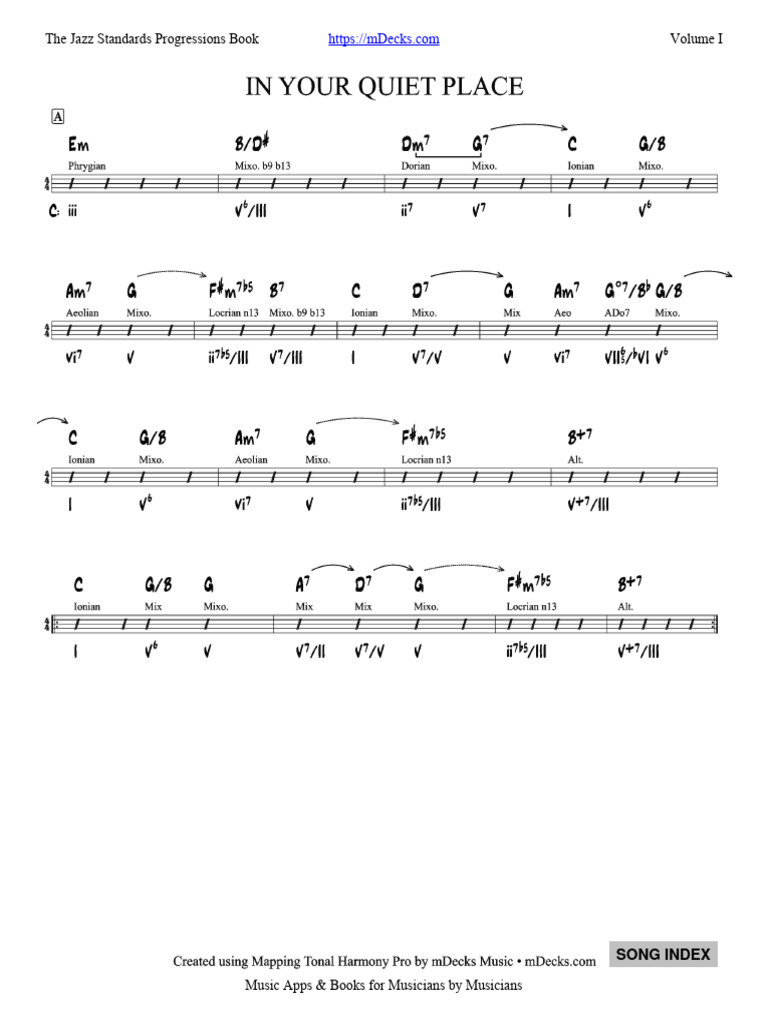 In Your Quiet Place - Jazz Standards Progressions Book Analyzed | PDF ...