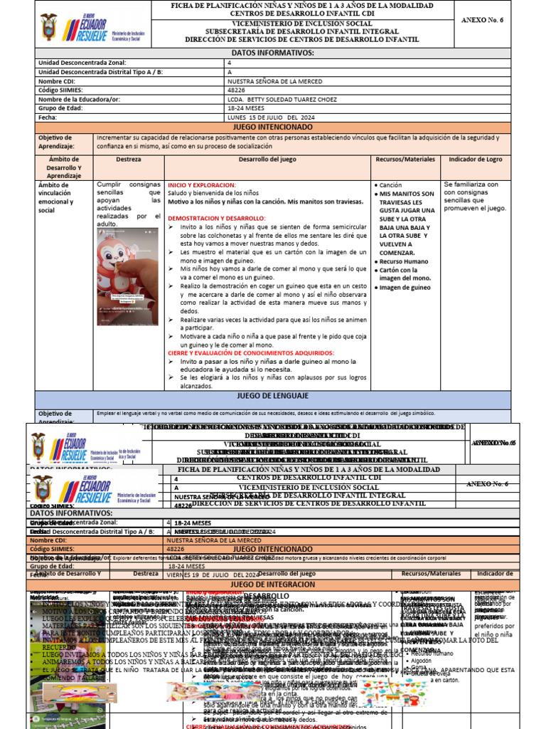 Planificación Motricidad Fina Preescolar | PDF