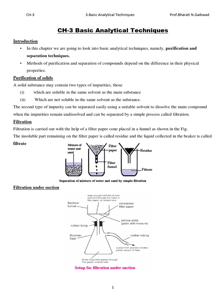 BasicAnalyatical Techniques | PDF | Chromatography | Distillation