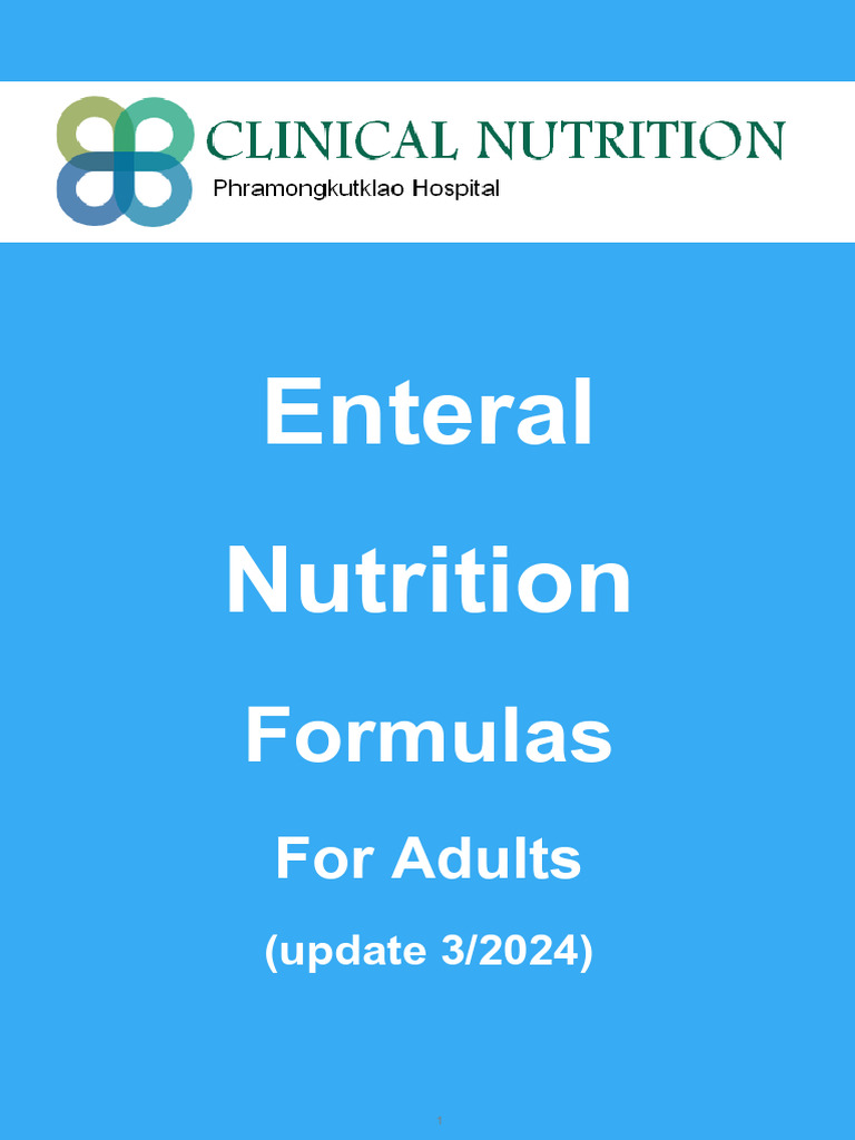 Enteral Formula - Update Mar 2024 | PDF | Soybean | Calorie