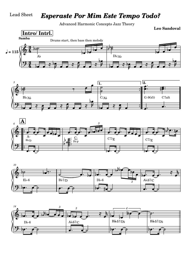 Esperaste Por Mim-Lead | PDF | Musicology | Musical Compositions