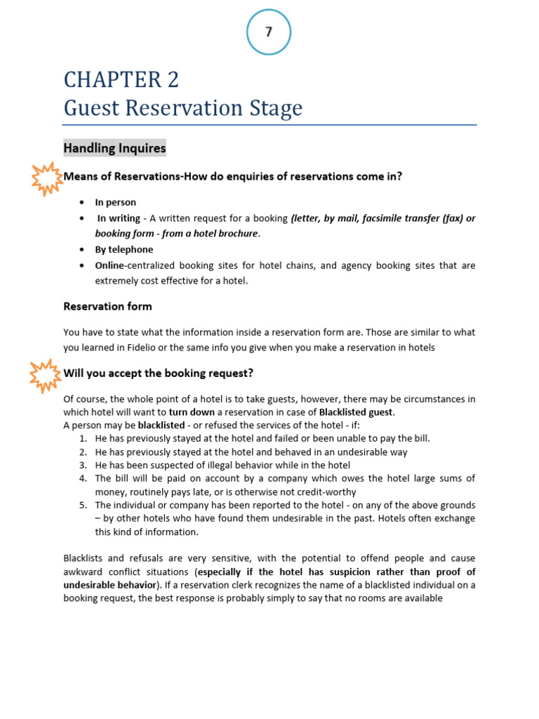 Chapter 2 Guest Reservation Stage | PDF Chapter 2 Guest Reservation Stage | PDF