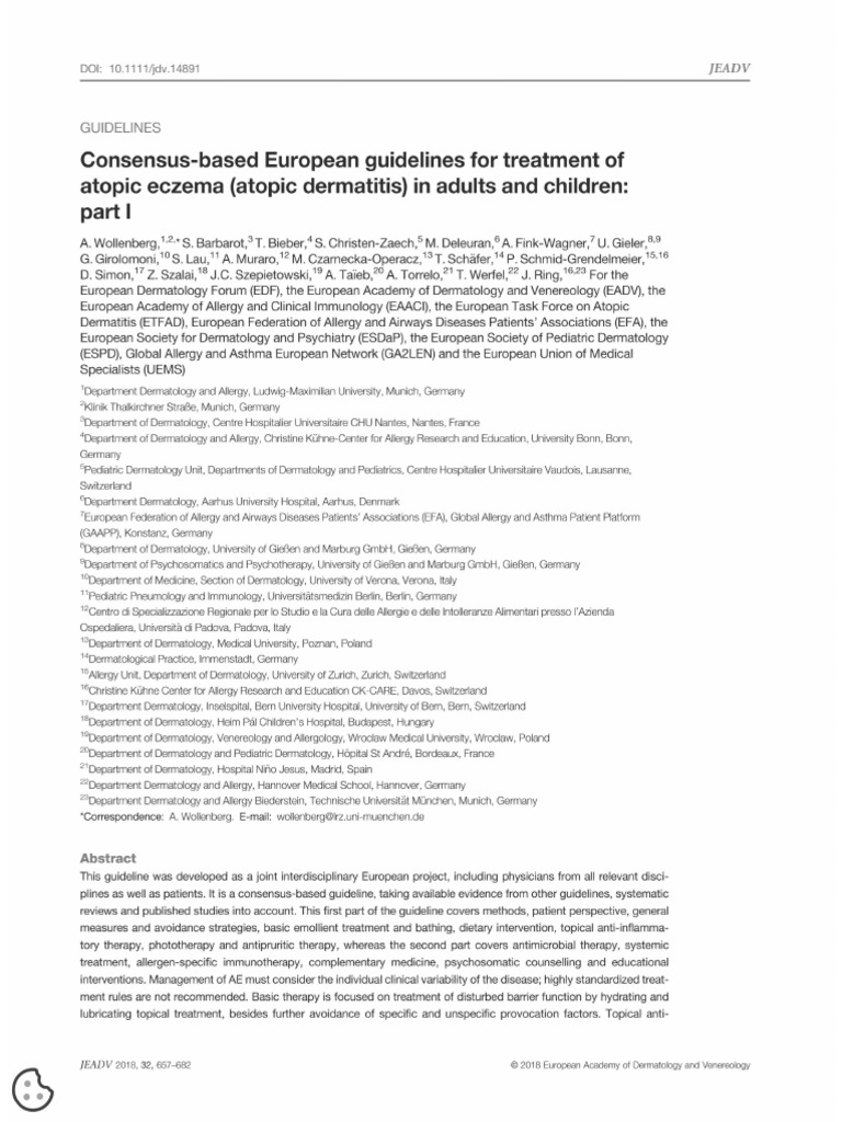 GPC European Guidelines For Atopic Eczema | PDF