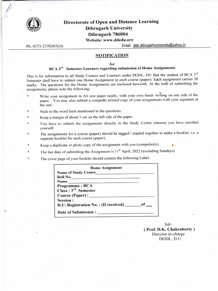 BCA Assignments | PDF