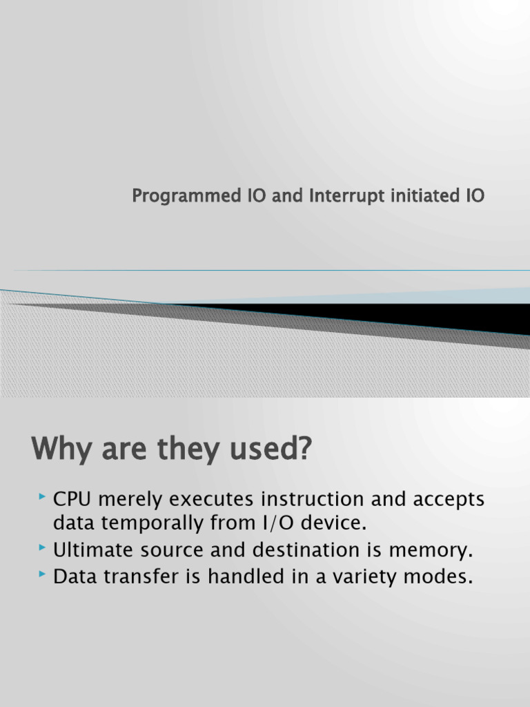 Programmed IO and Interrupt Initiated IO | PDF