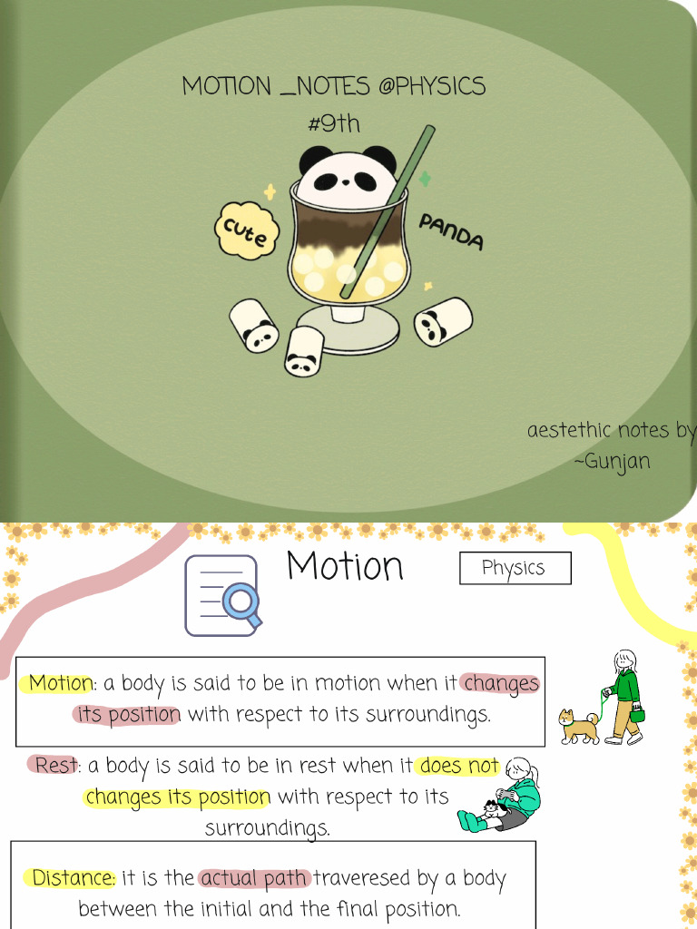Physics - Motion - NOTES #9thcbse | PDF