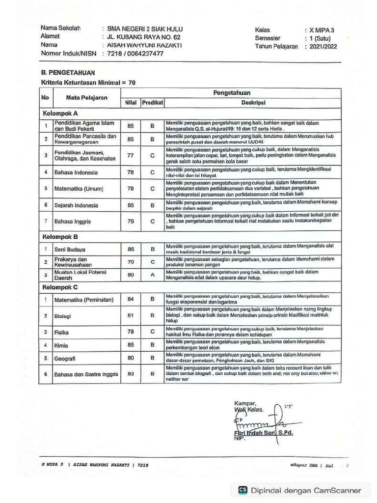 Nilai Raport Aisah - Compressed - Compressed - 11zon | PDF