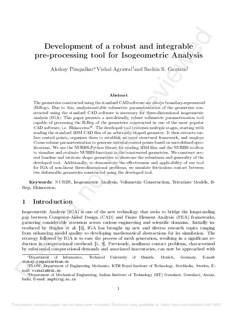 Development of Integrable Tool For Preprocessing of CAD For IGA | PDF | Computer Aided Design ...