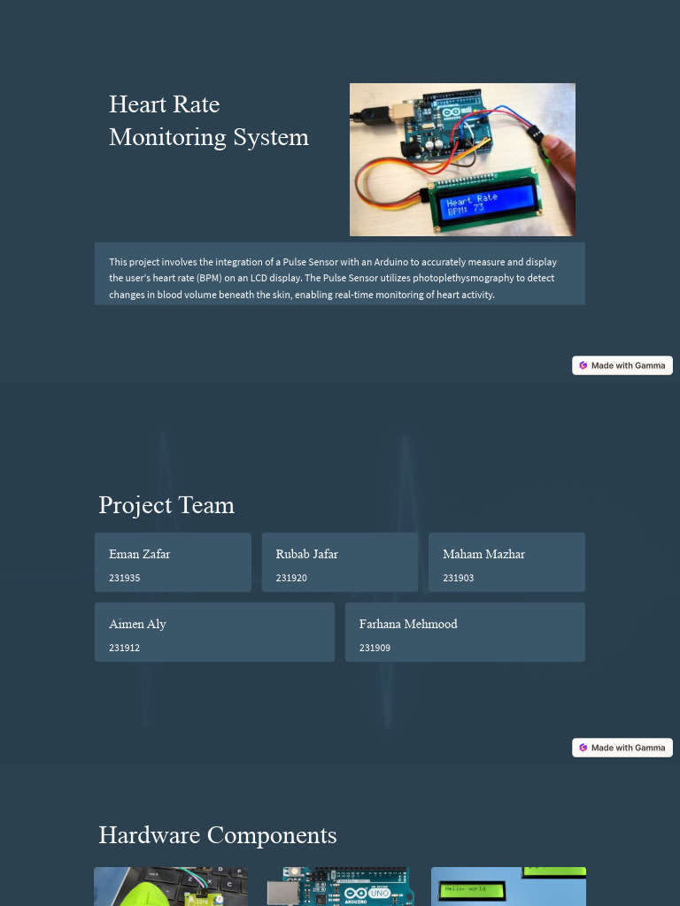 Heart Rate Monitoring System | PDF | Arduino | Pulse