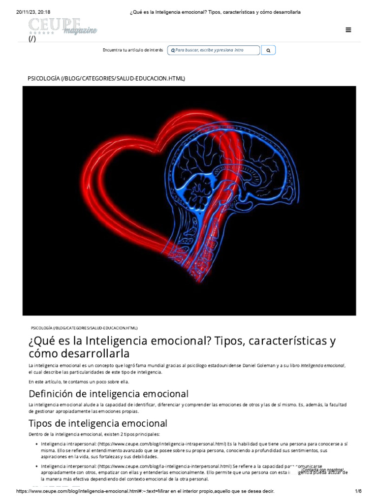 ¿Qué Es La Inteligencia Emocional - Tipos, Características y Cómo Desarrollarla | PDF ...