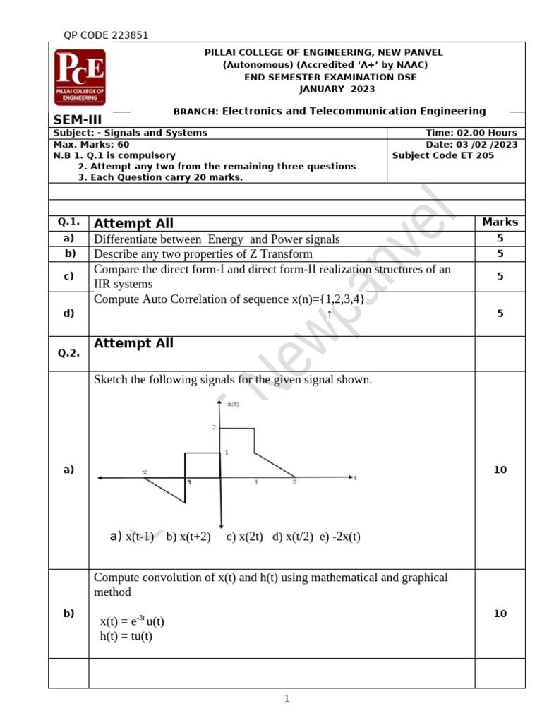 Signals and Systems (1) | PDF | Electronics | Algorithms