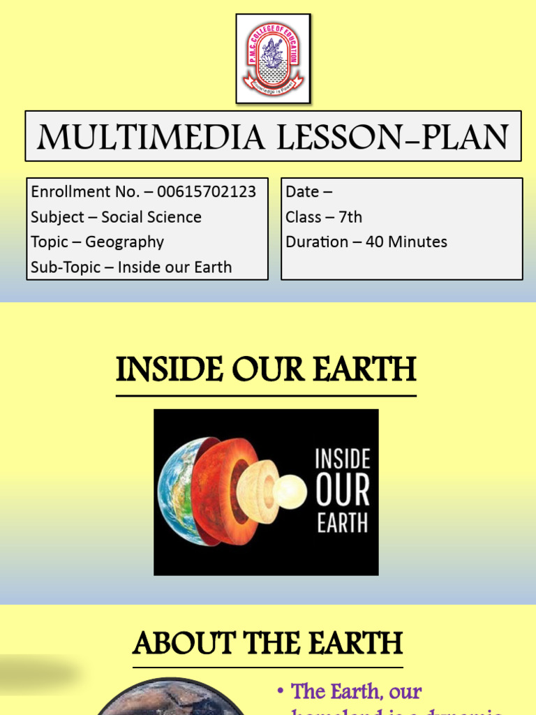 Multimedia Lesson Plan: Inside Our Earth | PDF | Rock (Geology ...