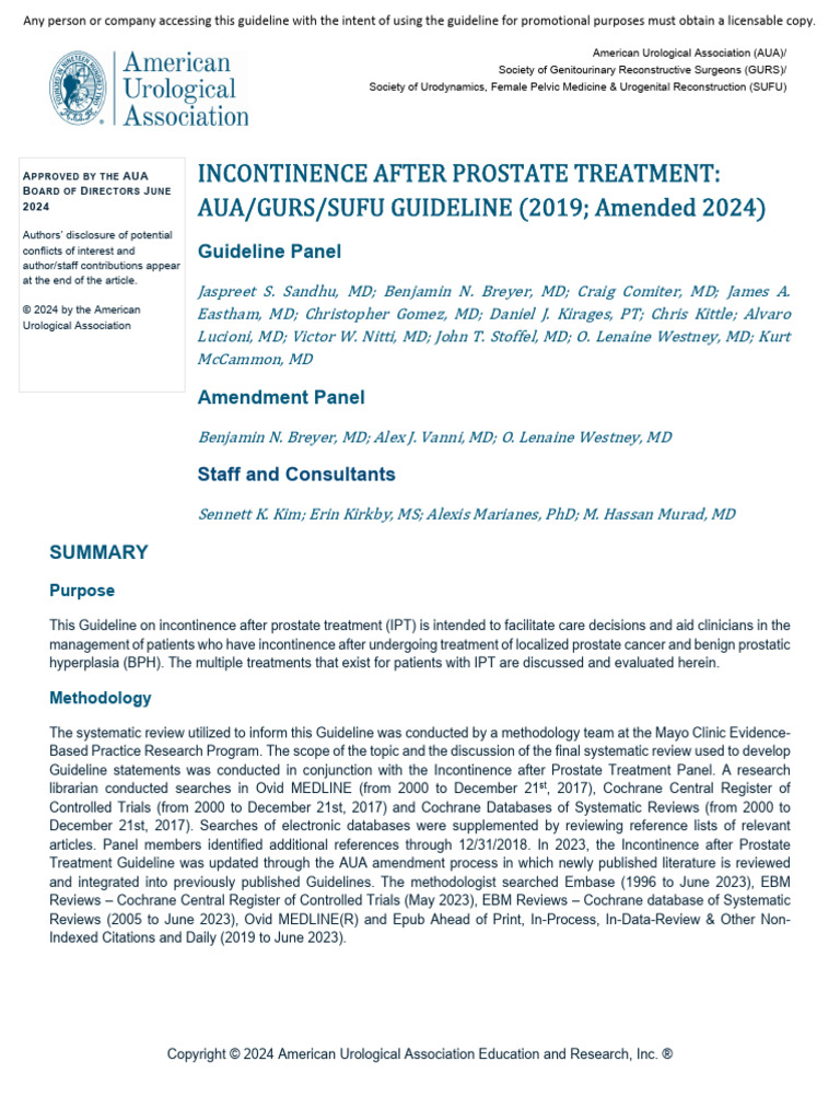 IPT Unabridged Final 6-18-24 | PDF | Urinary Incontinence | Medicine