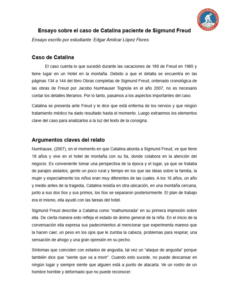 Ensayo de Catalina Obras Completas de Sigmun Freud | PDF | Sigmund ...