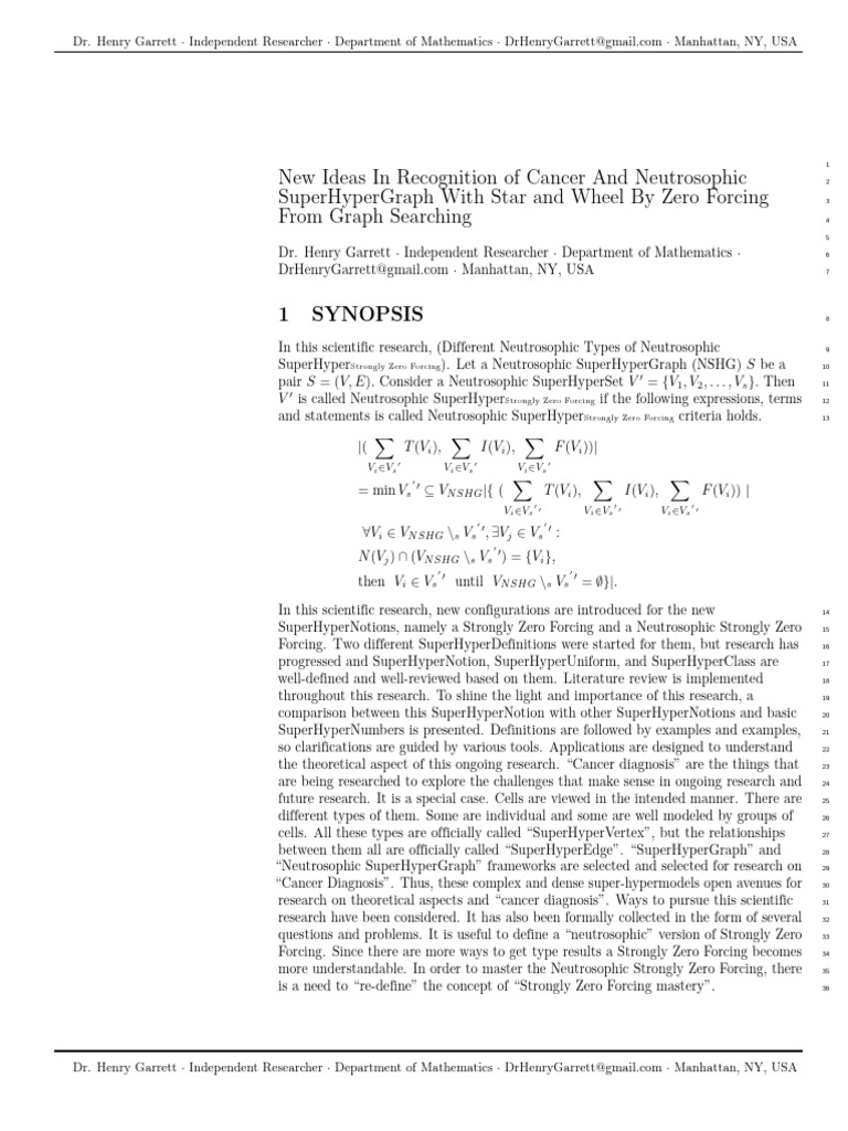 New Ideas in Recognition of Cancer and Neutrosophic SuperHyperGraph With Star and Wheel by Zero ...