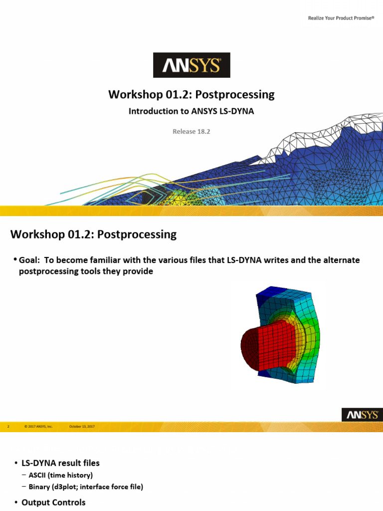 Intro To LS-DYNA 18.2 WS01.2 Postprocessing | PDF | Force | Stress (Mechanics)