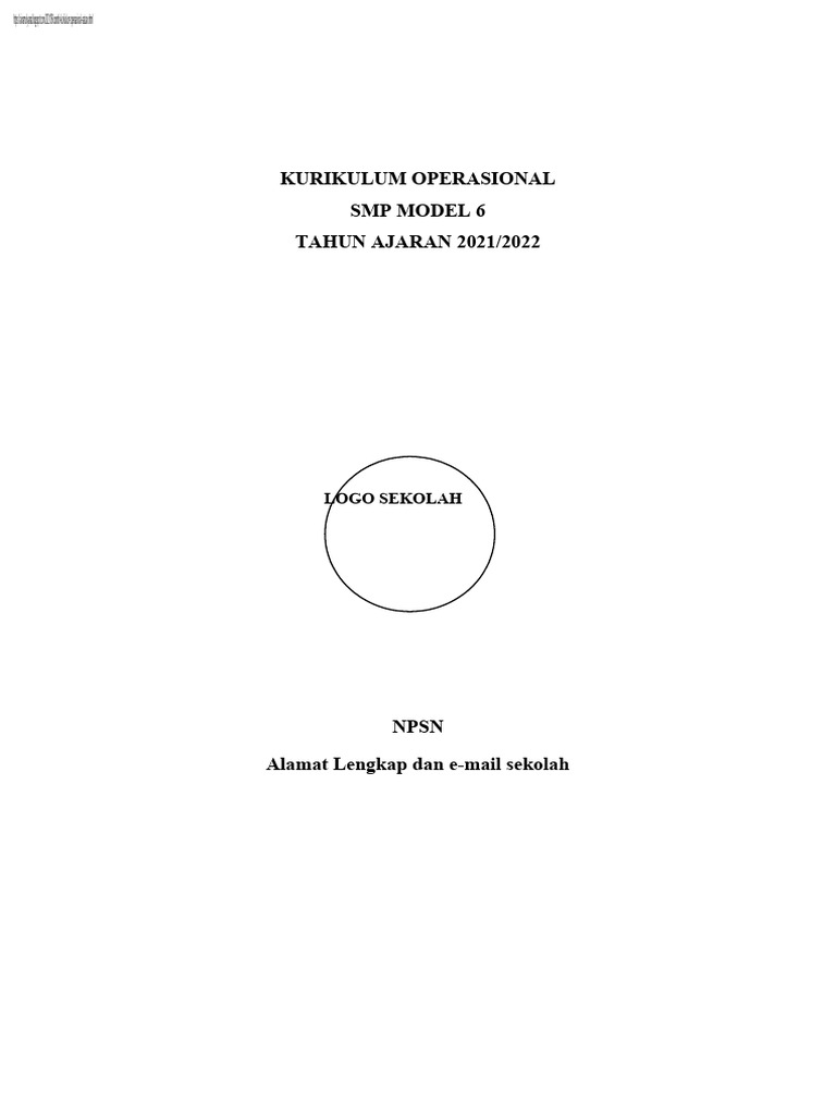 CONTOH KOSP - KTSP SMP | PDF