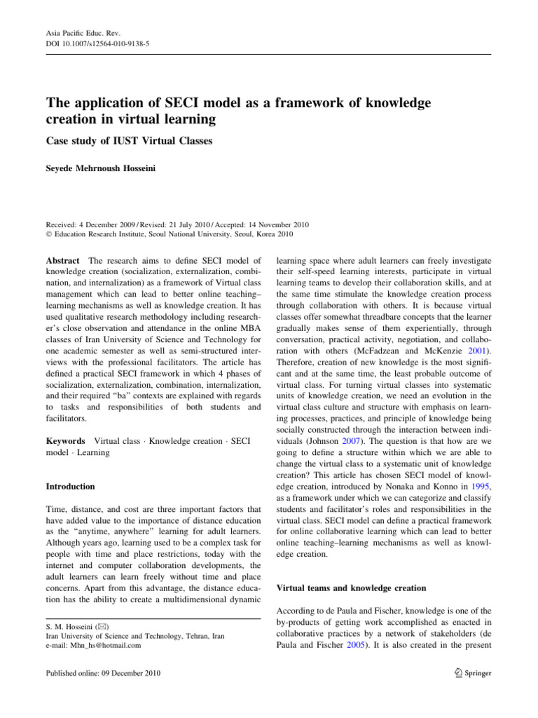 KM - SECI Model | PDF | Knowledge | Tacit Knowledge