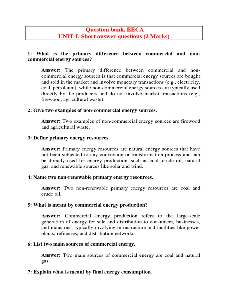 EECA Question Bank With Answers | PDF | Efficient Energy Use | Capacitor