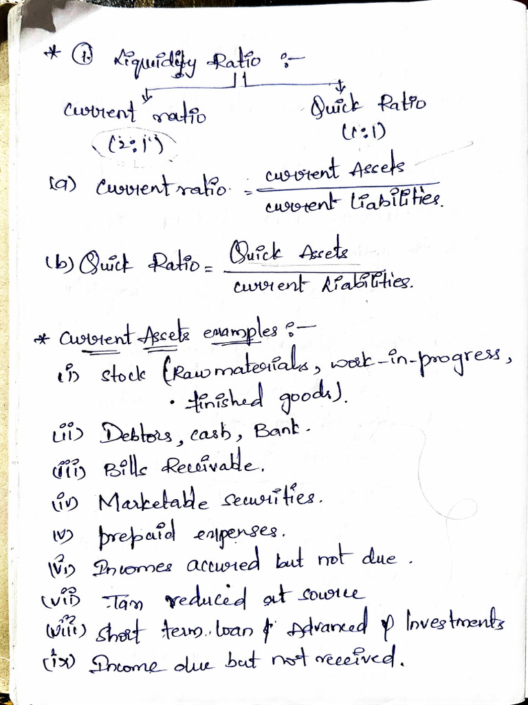 Ratio Analysis Formula's | PDF