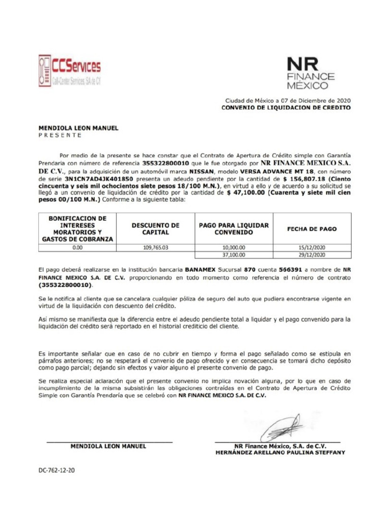 Carta Compromiso Finance | PDF