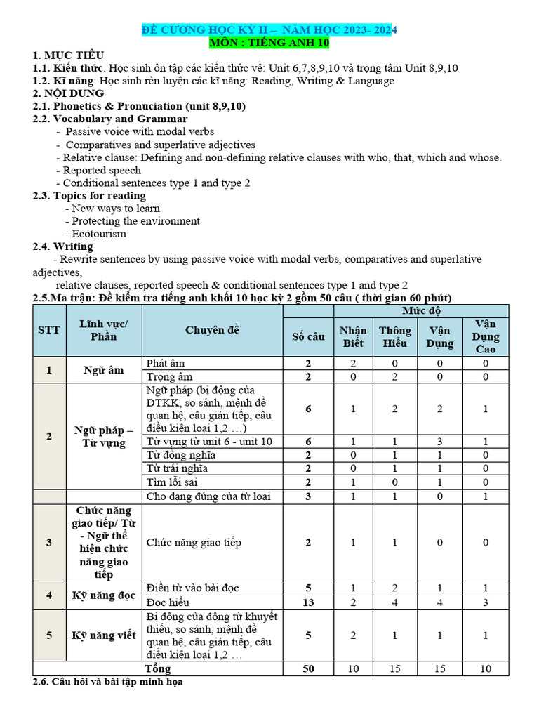 De Cuong On Tap Tieng Anh 10 Global Hoc Ky 2 | PDF | River | Agriculture