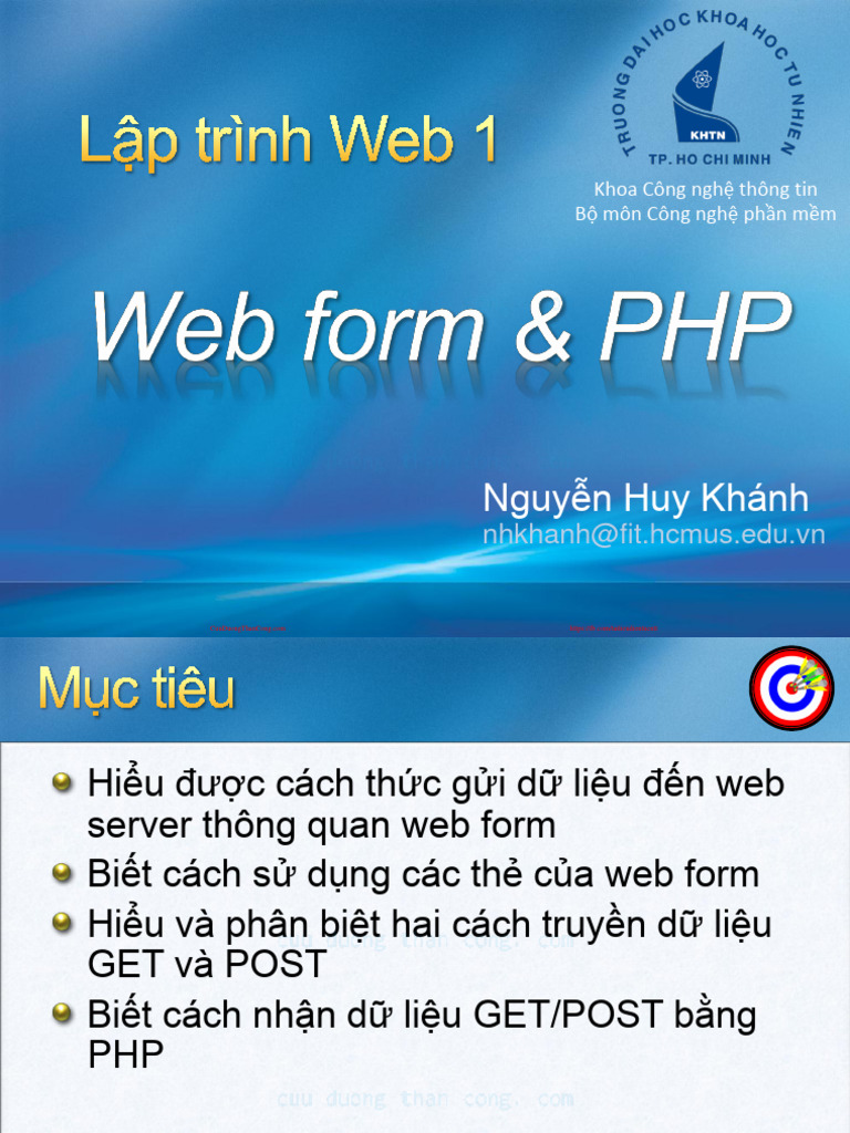 Lap Trinh Web Nguyen Huy Khanh Web1 10 PHP Web Form (Cuuduongthancong - Com) | PDF