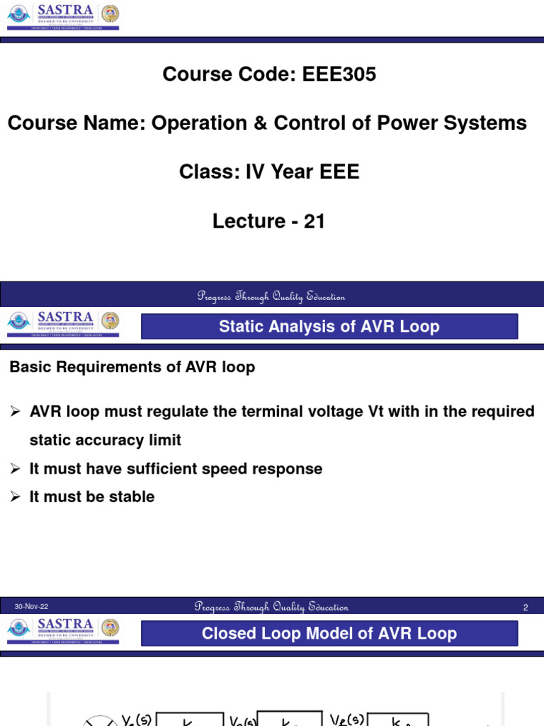 UNIT III - OPCON - LECTURE 21 - Static and Dynamic Analysis of AVR Loop | PDF | Electrical ...