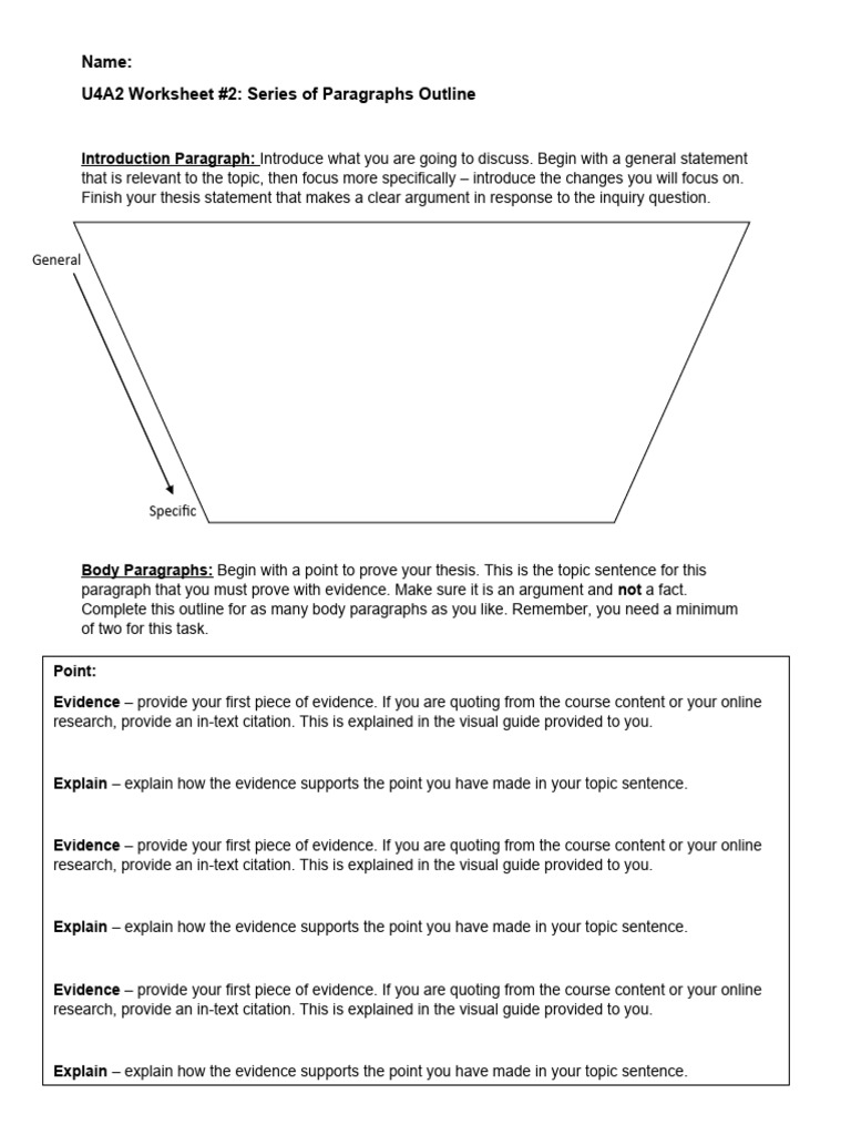 Series of Paragraphs Outline Guide | PDF