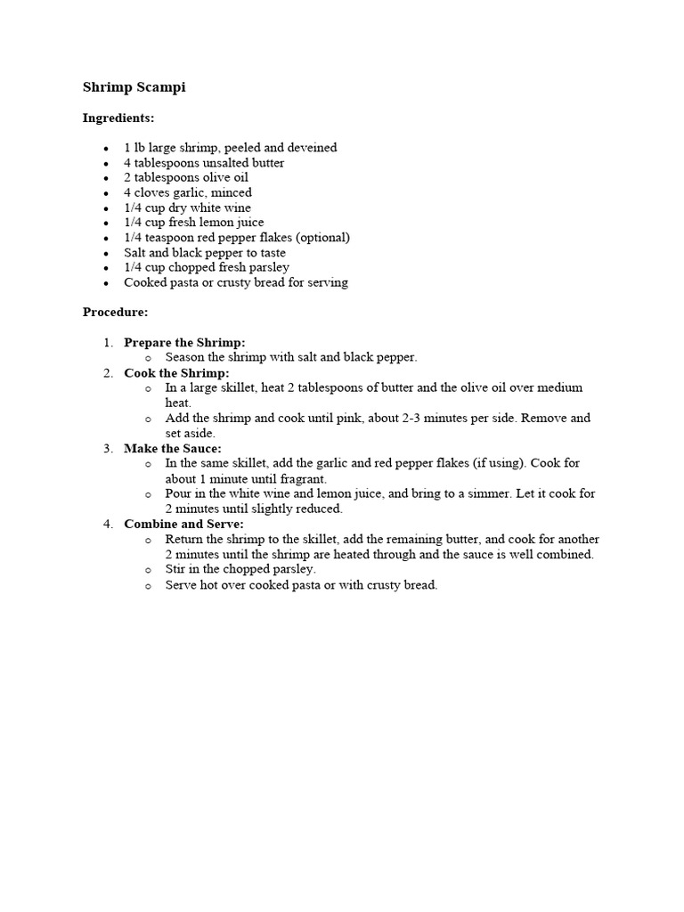 Shrimp Scampi | PDF Shrimp Scampi | PDF