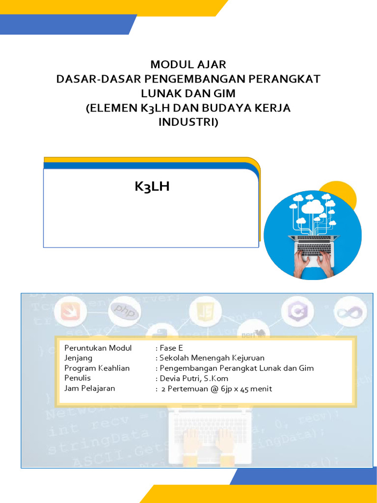 Modul Ajar Dasar-Dasar PPLG - K3LH Dan Budaya Kerja Industri | PDF | Karier & Perkembangan
