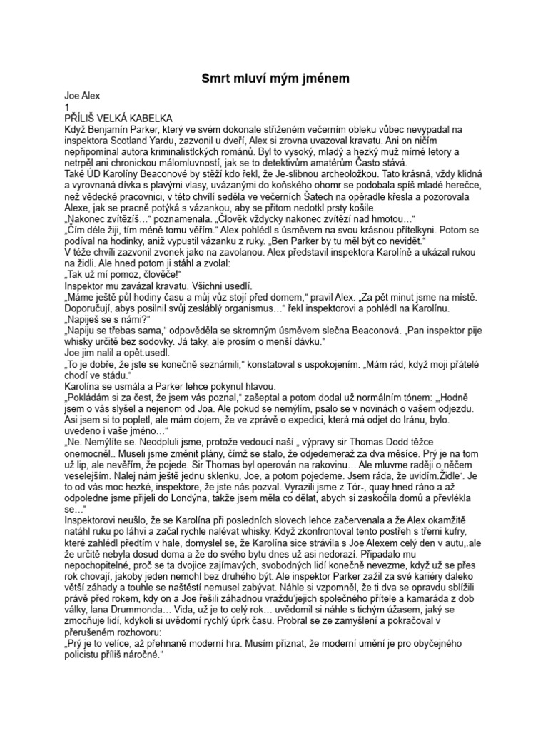 Alex, Joe - Smrt Mluvi Mym Jmenem | PDF