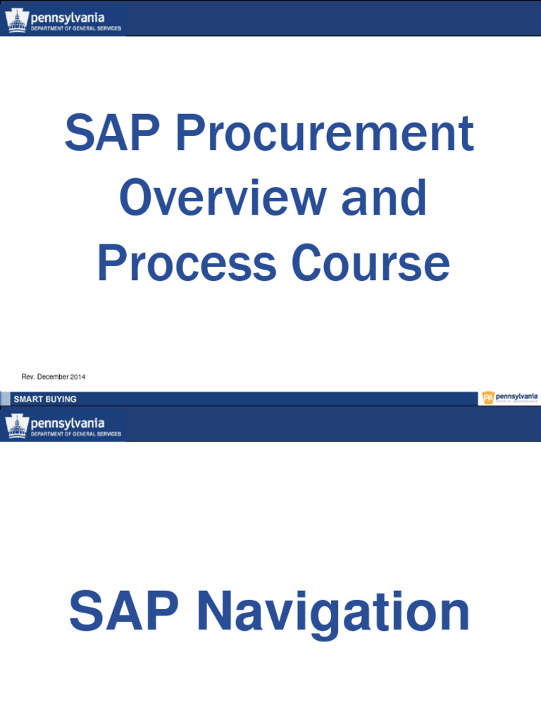 SAP Procurement Overview and Training | PDF | Business