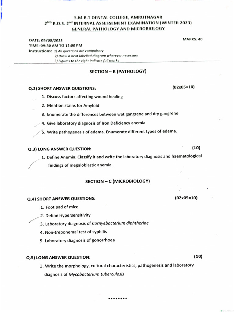 2nd Internal Question Paper | PDF