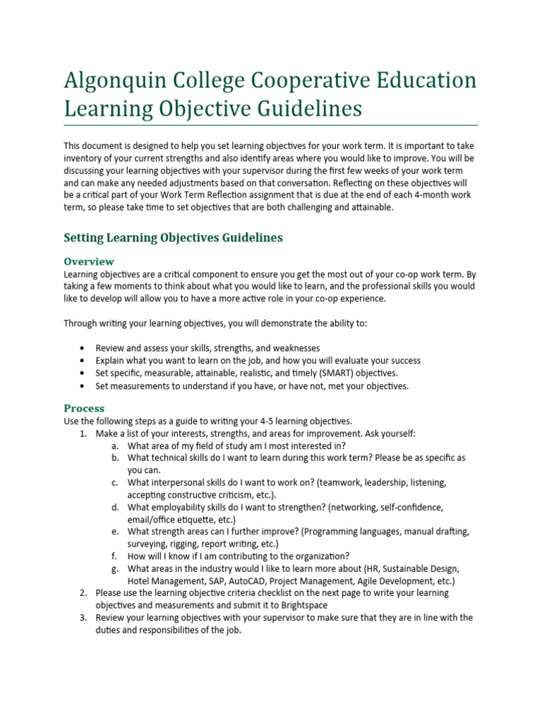 #3 Learning Objectives Guidelines and Assignment (Academic) | PDF ...