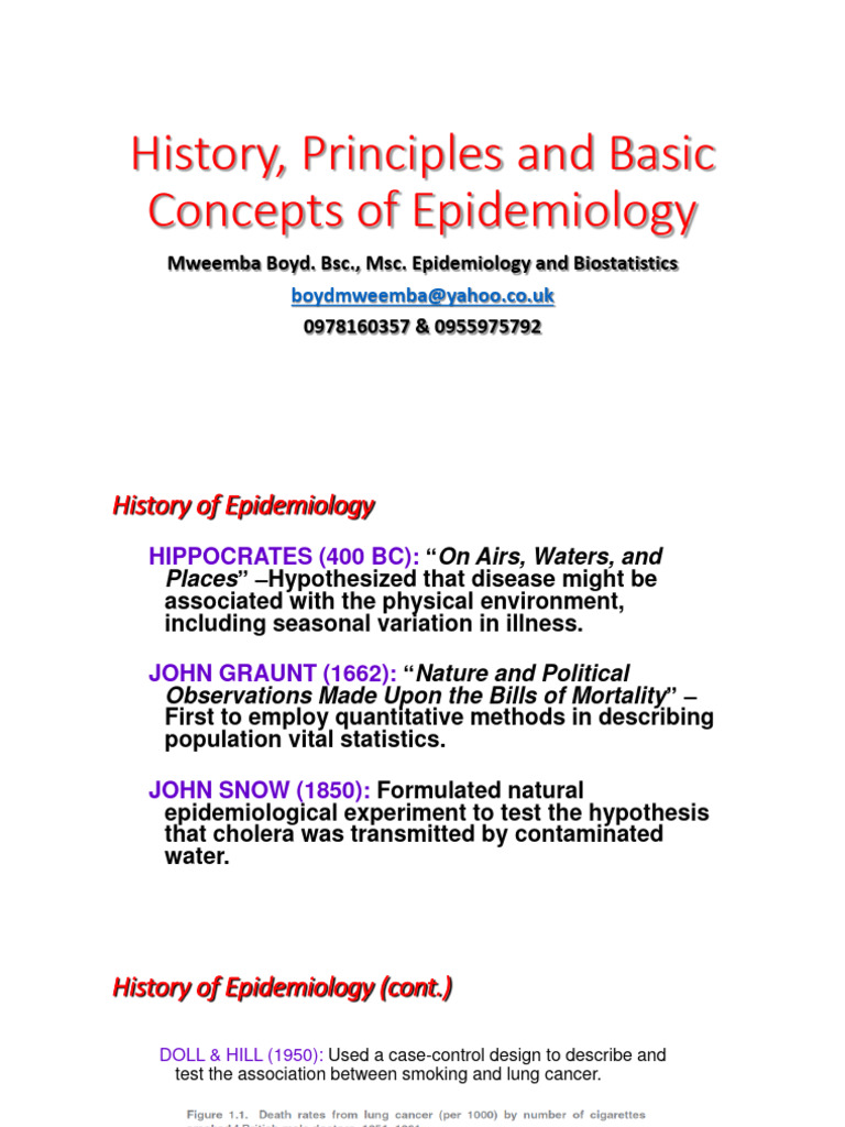 Lect 3 History, Principles and Basics of Epidemiology | PDF | Infection | Epidemiology
