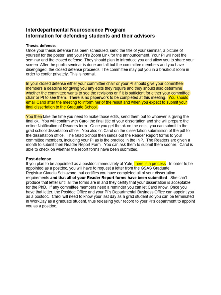 Thesis Defense and Submission Process | PDF | Thesis | Academia