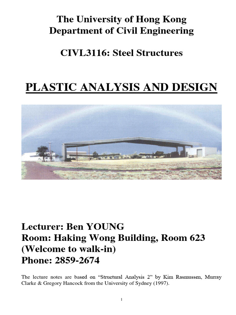 Plastic Analysis and Hinge Design | PDF | Bending | Deformation ...