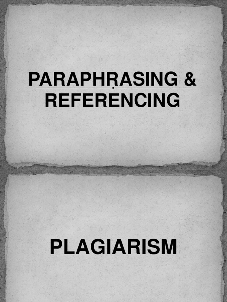 Paraphrasing Referencing | PDF | Plagiarism | Citation