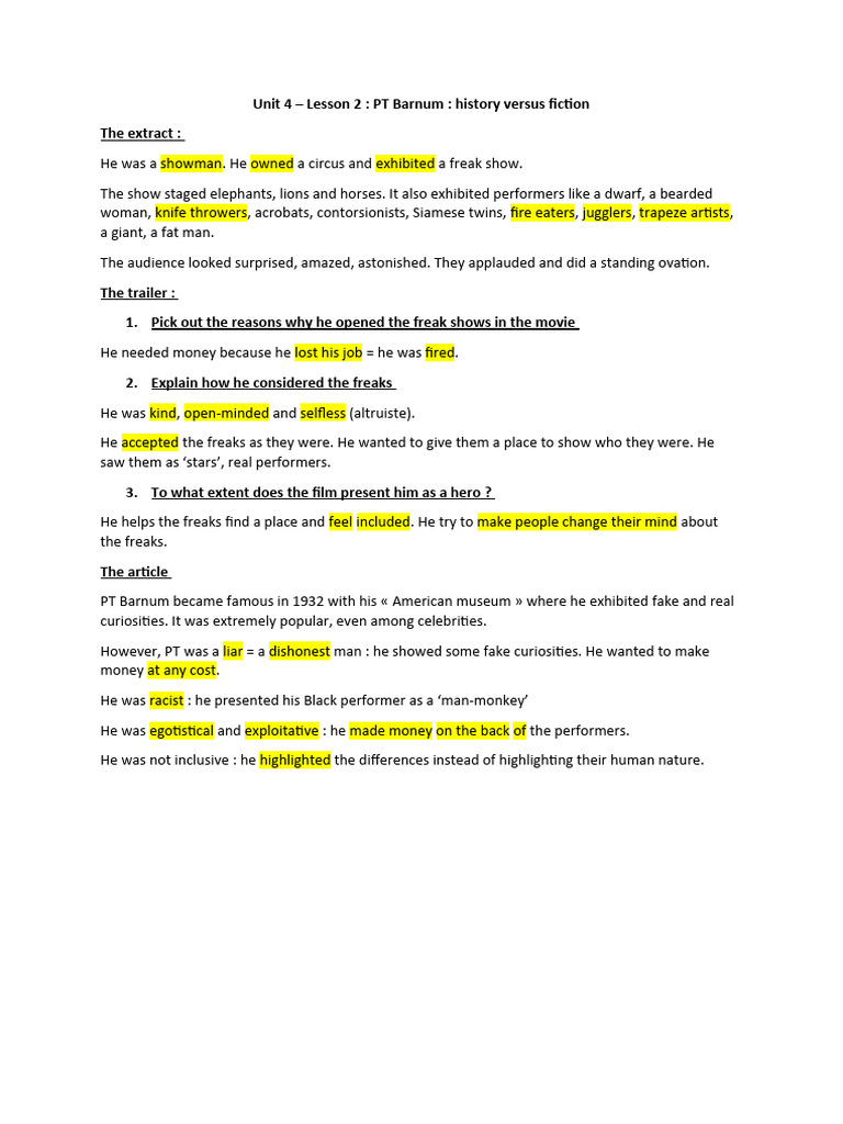 Unit 4 FREAKS Lesson 2 Trace Crite | PDF | Art | Young Adult