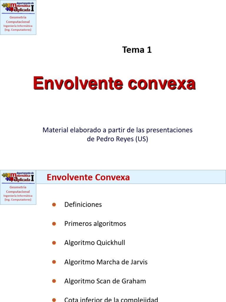 Tema 1-Envolvente convexa | PDF | Conjunto convexo | Triángulo