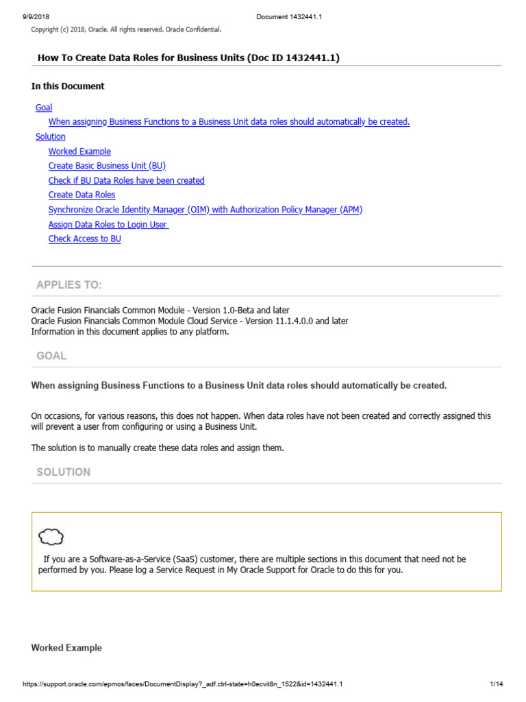 How To Create Data Roles For Business Units (Doc ID 1432441.1) | PDF | Software As A Service ...