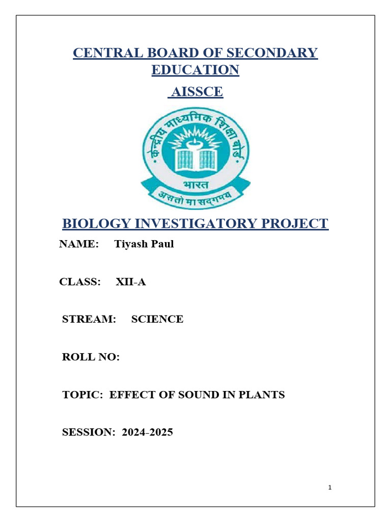 Effect of Sound in Plants-1 | PDF | Sound | Algae