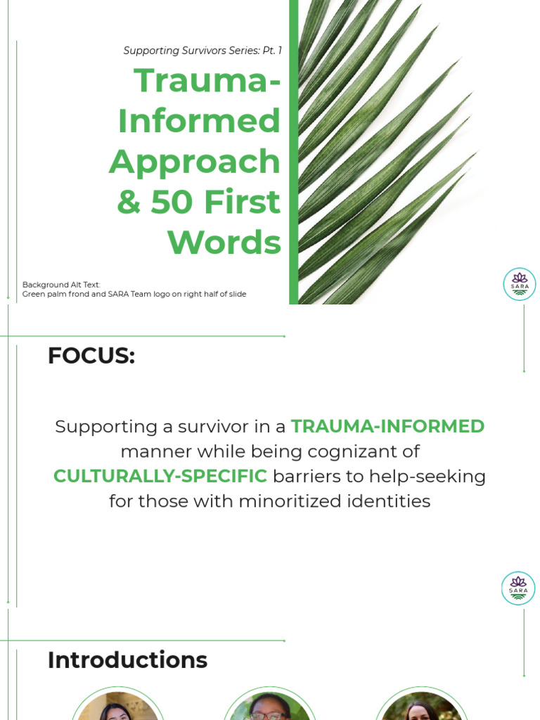 Supporting Survivors Series Video 1 On Trauma-Informed Approach 50 ...