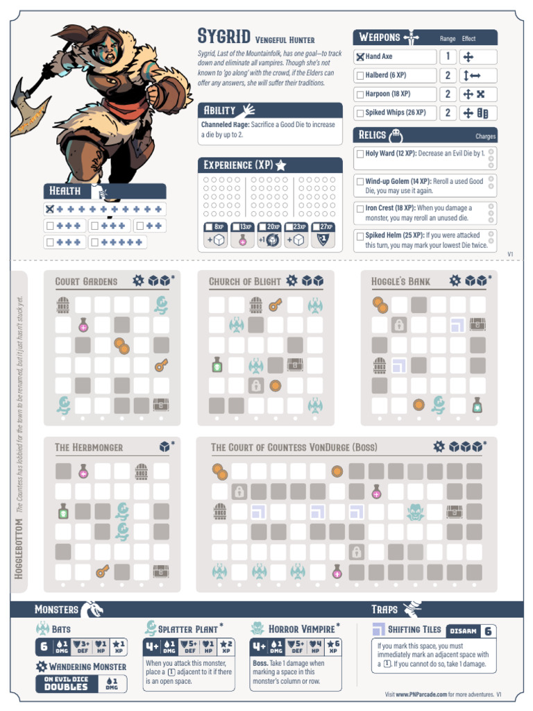 Dungeon Pages - YLA WK 02 Sygrid - Vengeful Hunter (Hogglebottom) | PDF ...